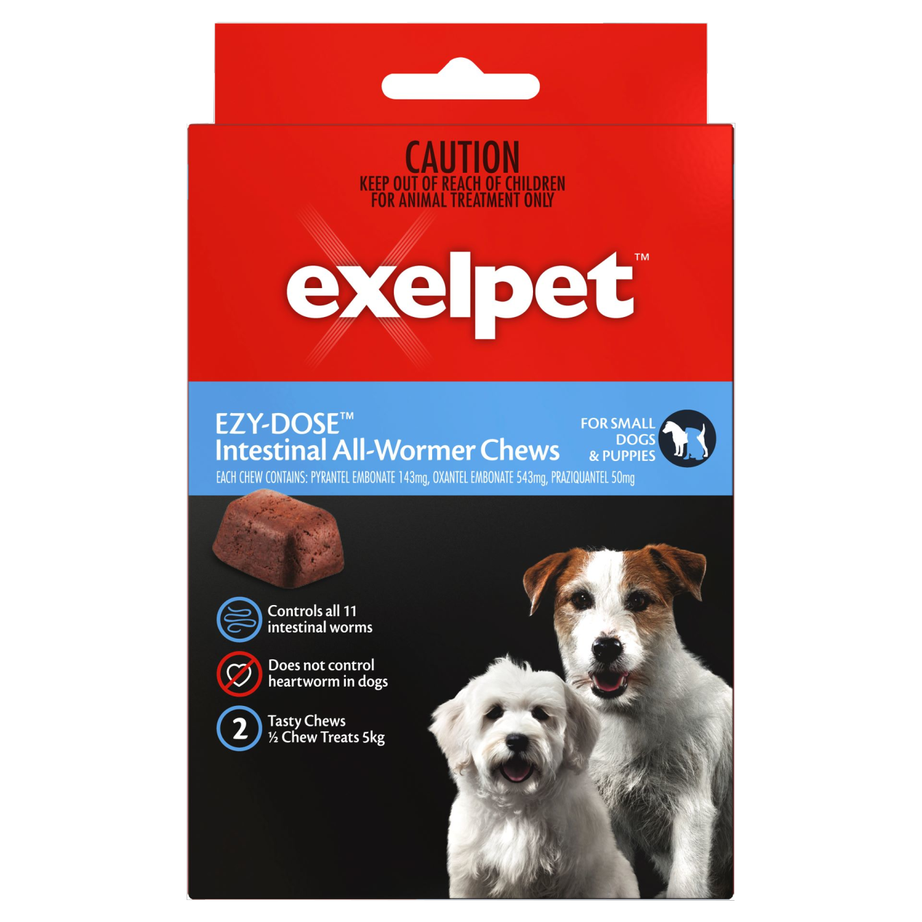 Exelpet™ Ezy-Dose™ Intestinal All-Wormer Chews for Small Dogs & Puppies