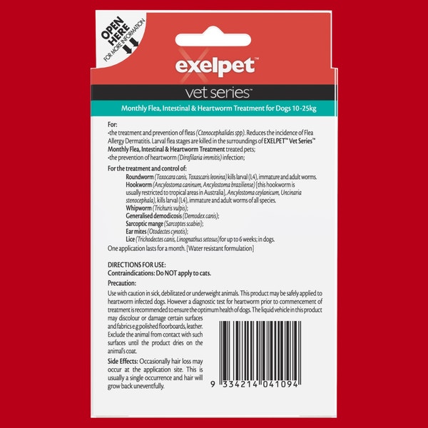 Exelpet™ Vet Series™ Flea, Intestinal & Heartworm Treatment for Medium Dogs